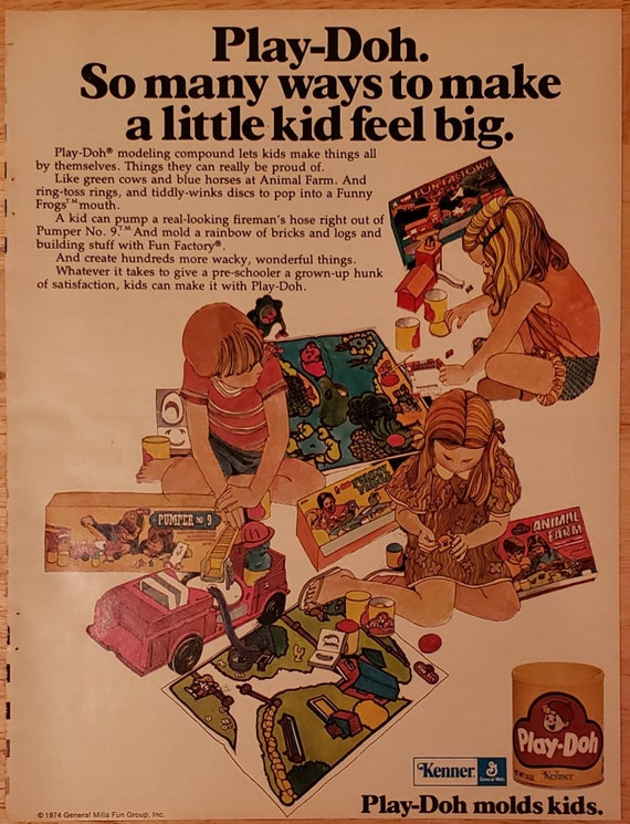 Vintage Play-Doh Ad // Women's Day 1974 // Retro Toys | Etsy