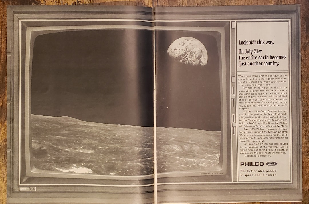 Vintage Philco Television Moon Landing Ad // 1969 //retro Decor - Etsy