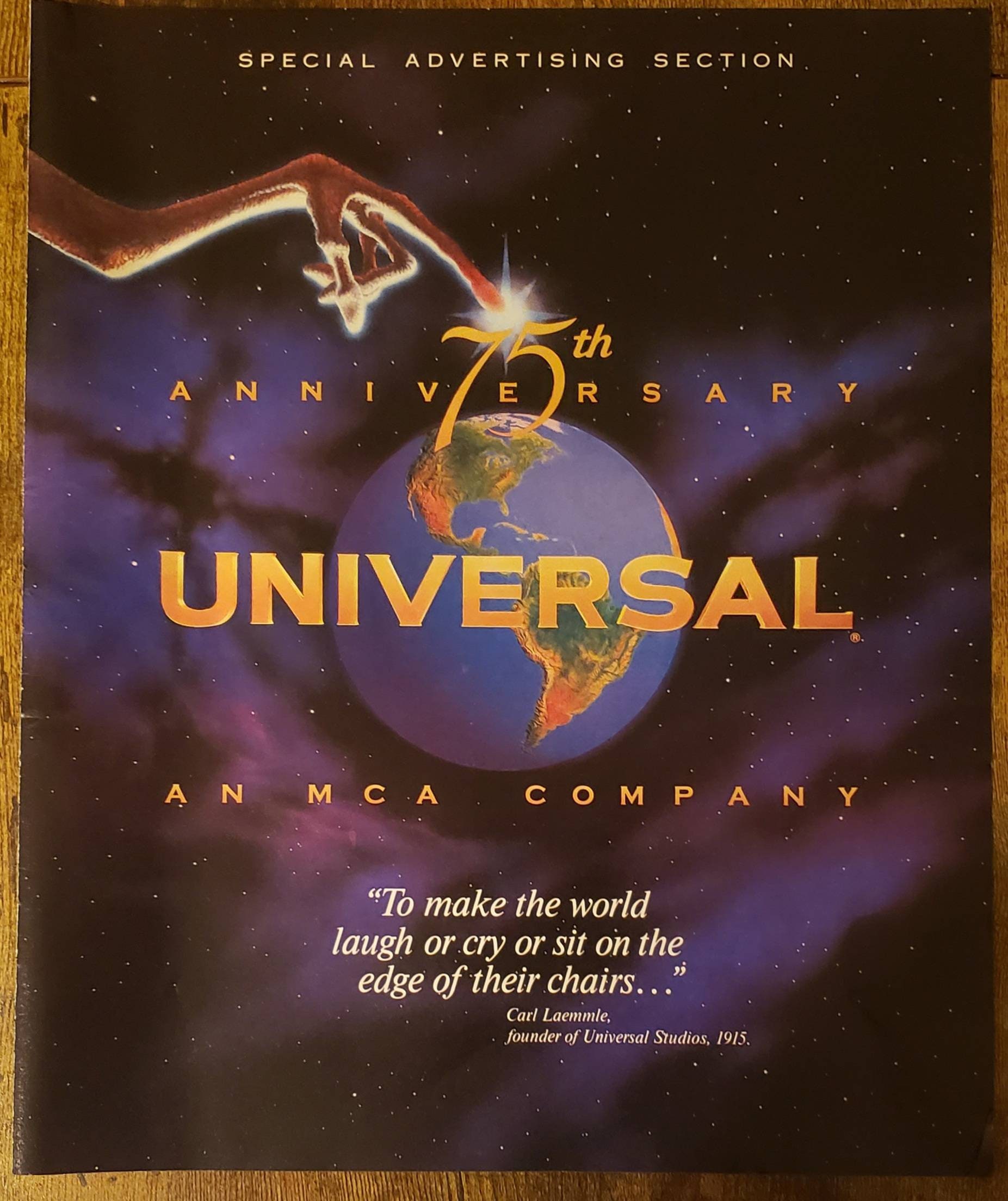 Universal Pictures 75th Anniversary Universal MCA Logo, Ca. 1990.