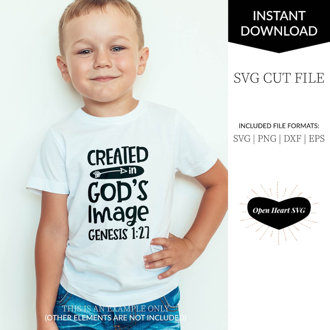 Created in God's Image, a Christian SVG for Kids, Genesis 1:27 Personal ...