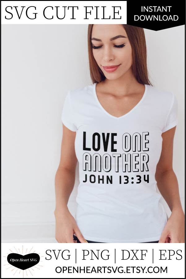 Love One Another, John 13:34 Scripture SVG Cut File, Vector File ...
