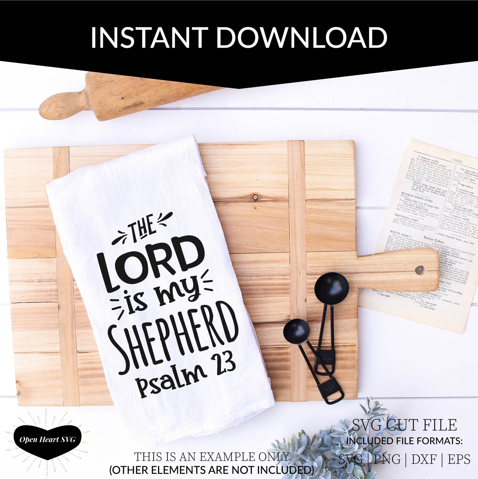 Psalm 23 SVG the Lord is My Shepherd, Scripture Cut File for Children ...