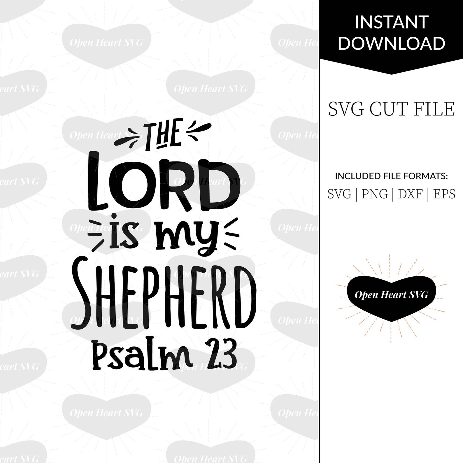 Psalm 23 SVG the Lord is My Shepherd, Scripture Cut File for Children ...