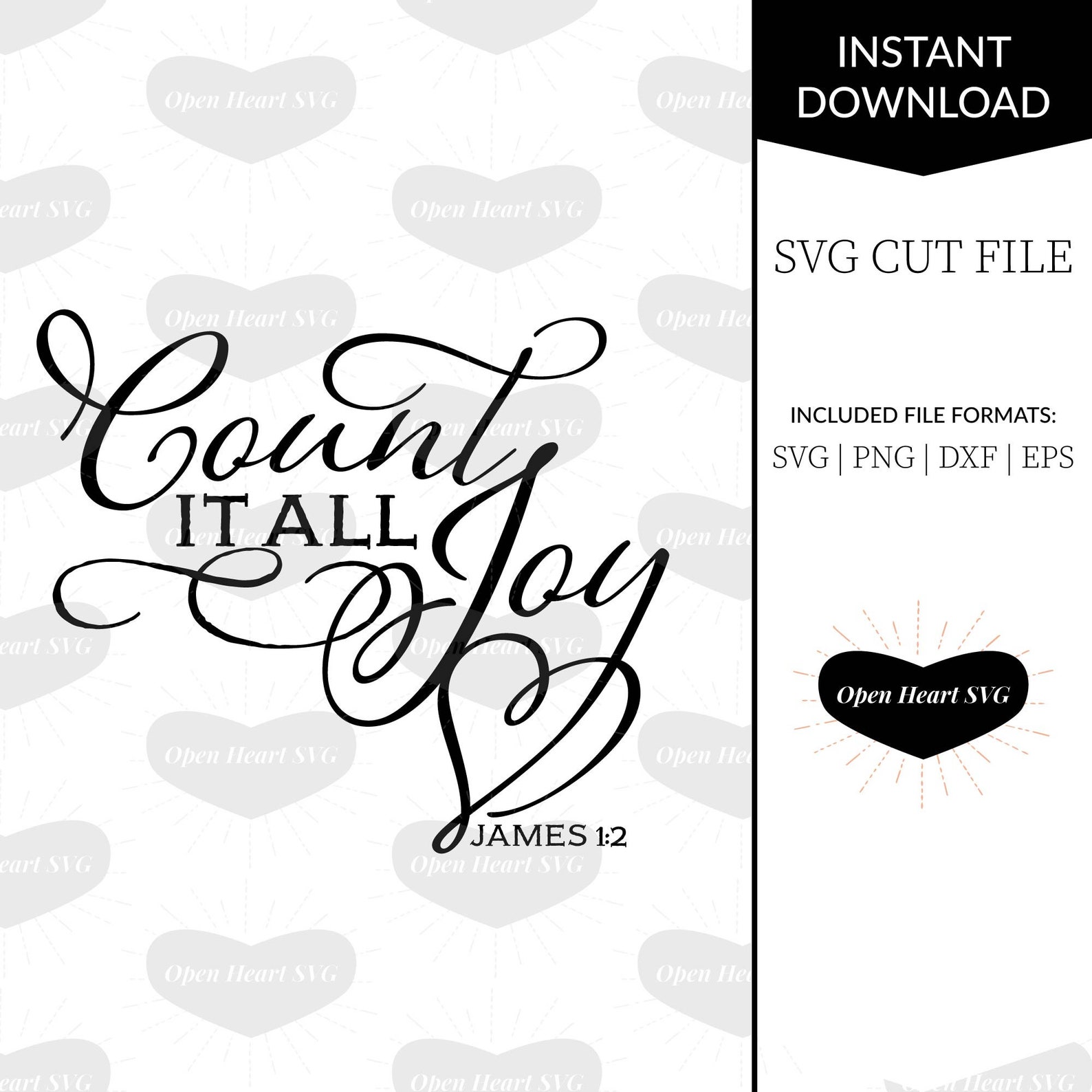 Count It All Joy Religious SVG Cut File James 1:2 Scripture Personal ...