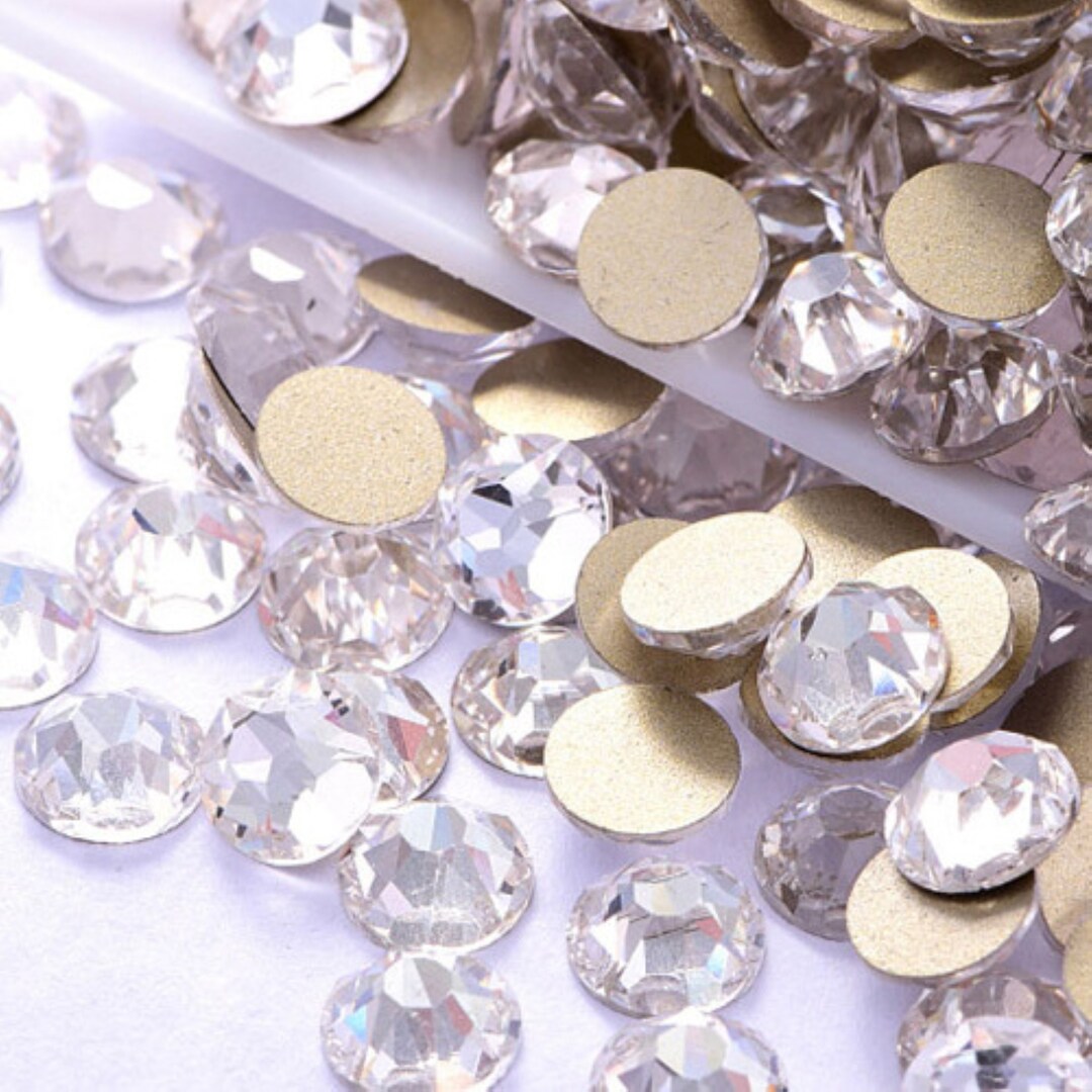Hotfix Swarovski Style Rhinestone Machine Cut 12 Facets SS6 - SS40 - AB ...