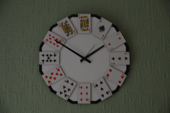 Playing Card Clock | Etsy