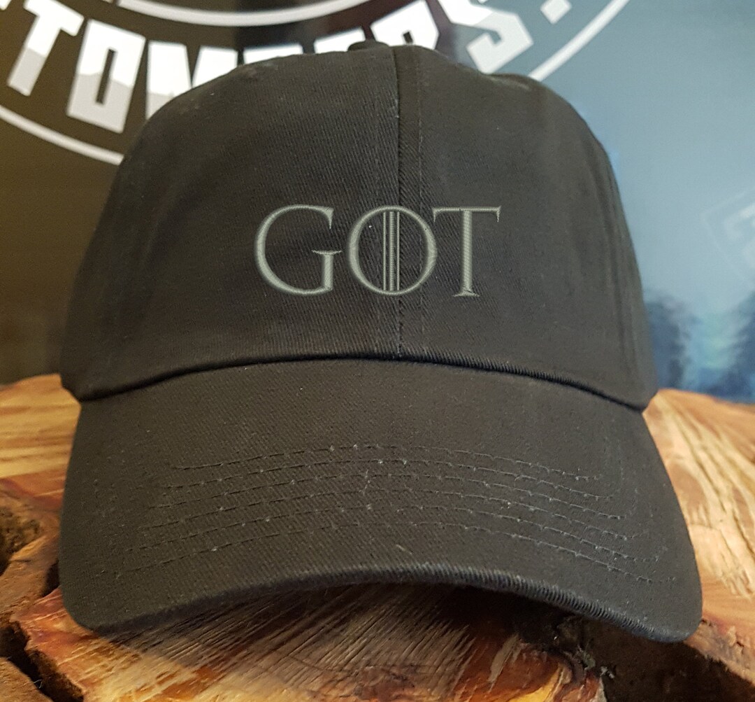 Game of Thrones Cap // GOT Hat // Black Silver Writing - Etsy