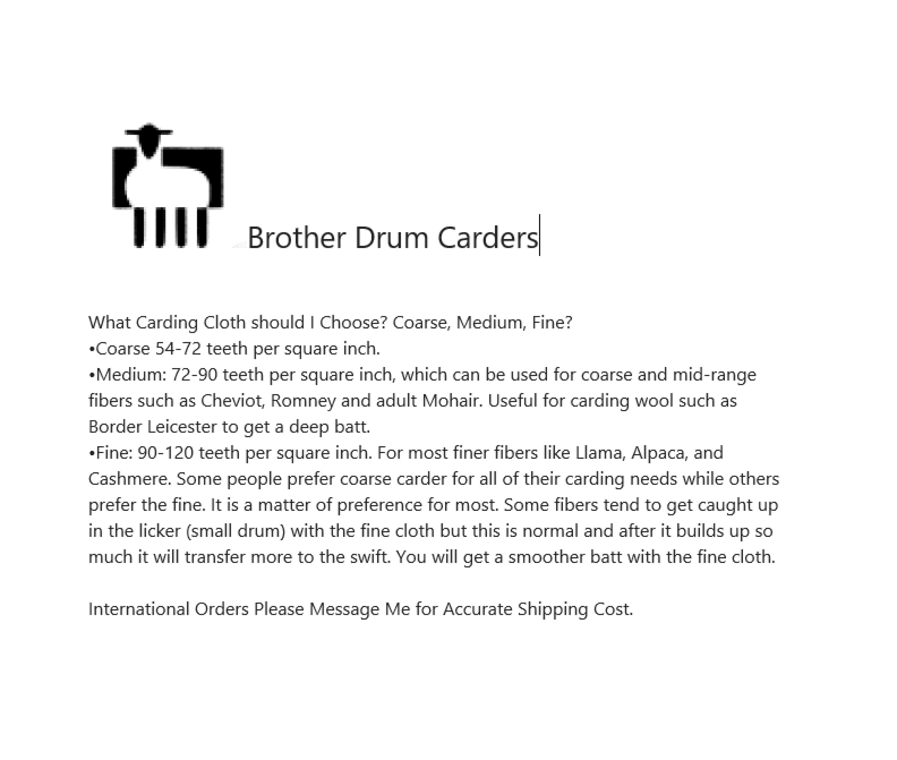 Carding Cloth Brother Drum Carder 54tpi 72tpi 90tpi - Etsy