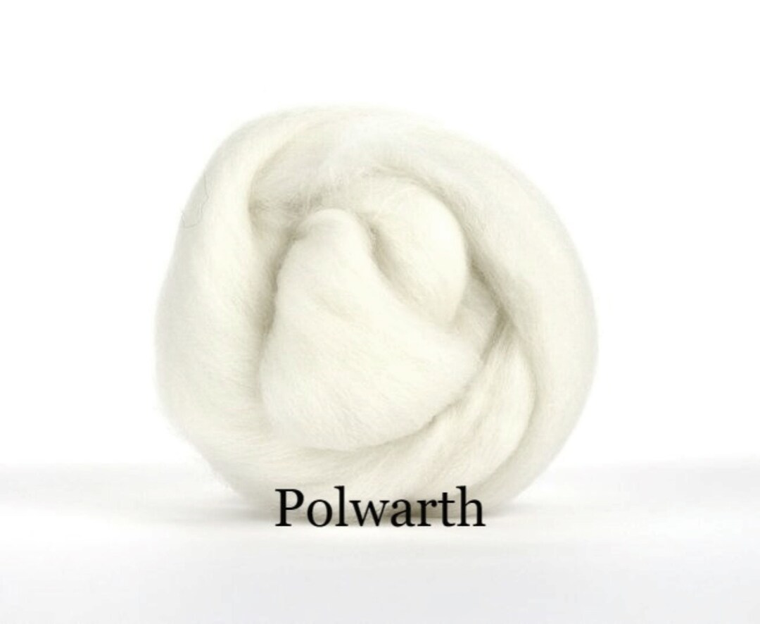 Polwarth Wool Roving, Natural White Combed Top, Spinning, Felting Wool ...