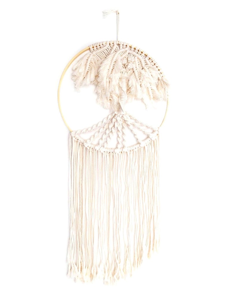 Solid Oak Macrame Wall Hanging Palm Tree DIY Easy Beginner - Etsy