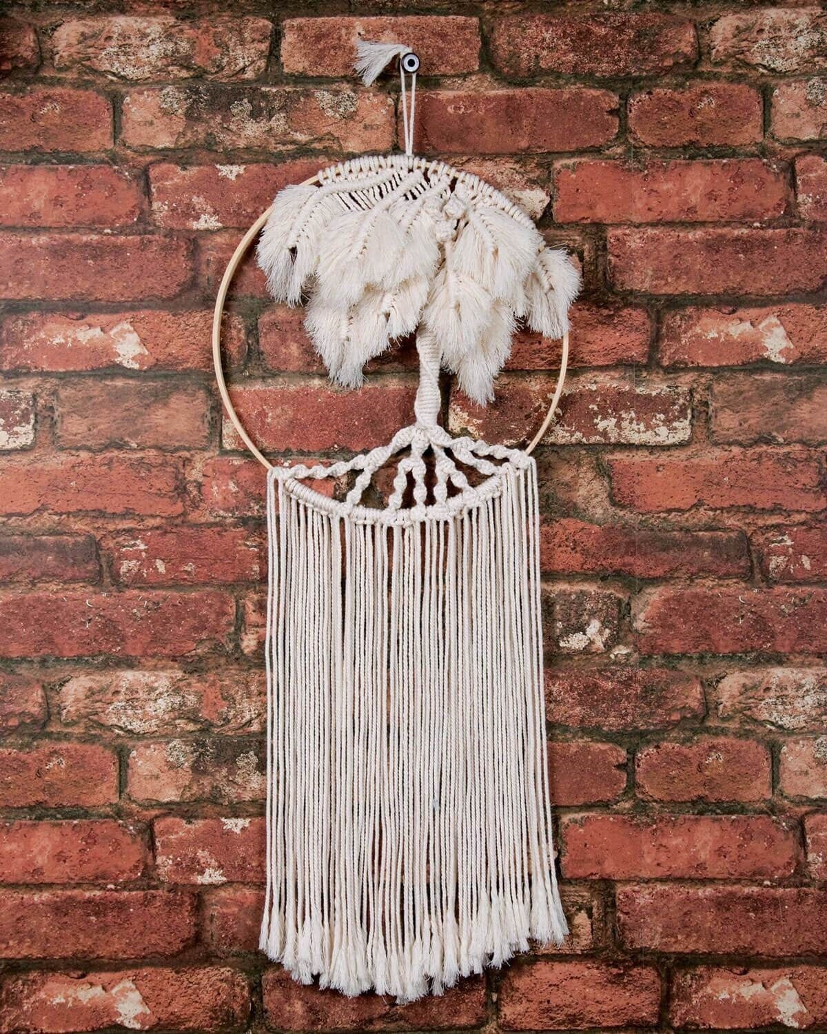 Solid Oak Macrame Wall Hanging Palm Tree DIY Easy Beginner - Etsy