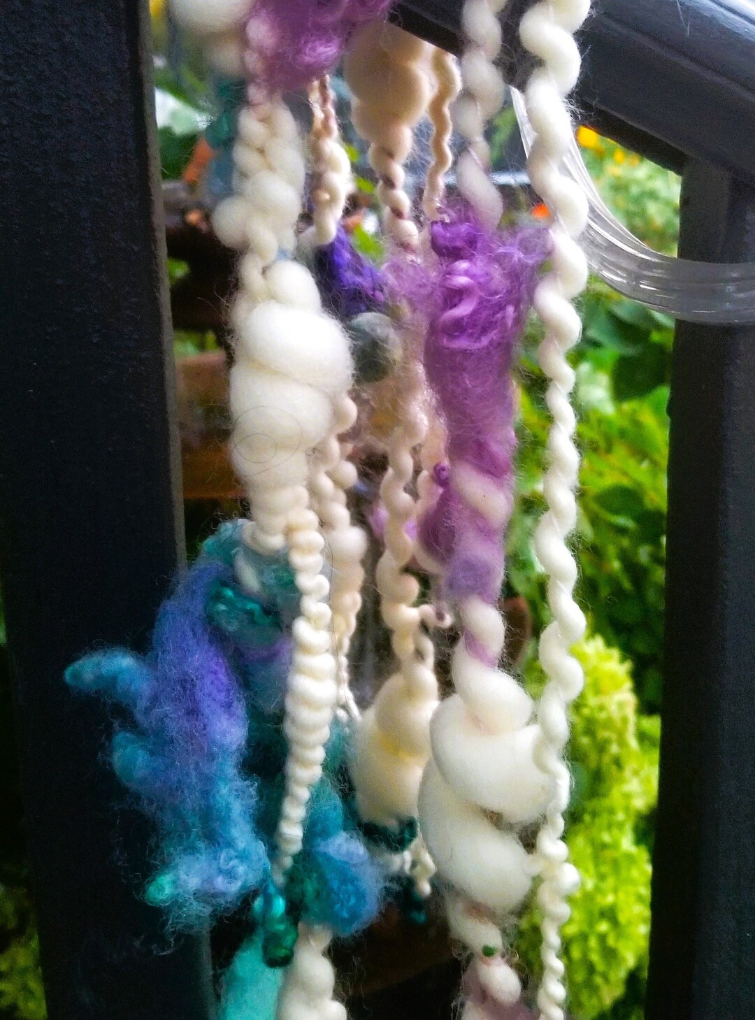 JUMBO Handspun Art Yarn With Bobbles, Wool Yarn, Wool Locks, Spun From ...