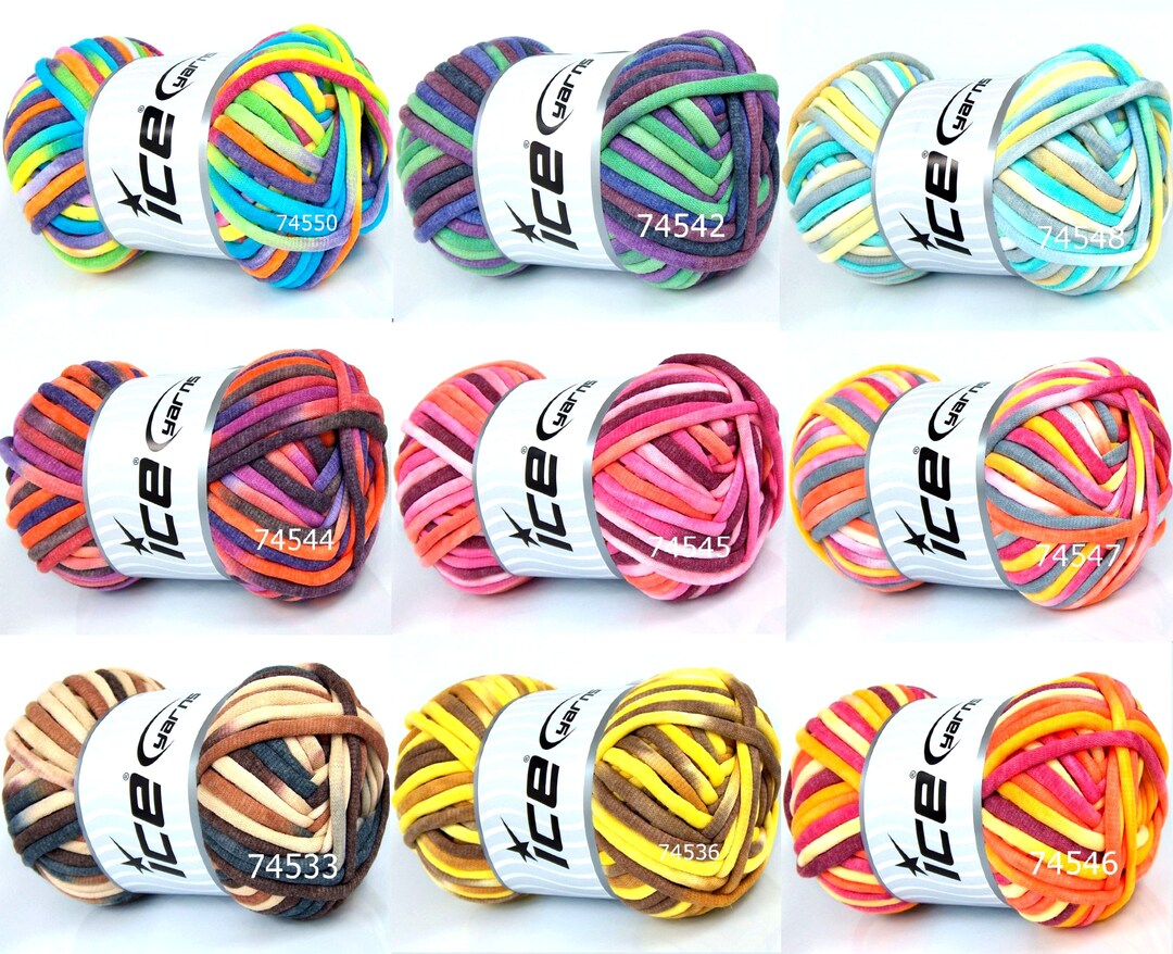 Cotton Tube Yarn, Super Bulky, Giant, Chunky Tube Yarn, Rainbow of ...