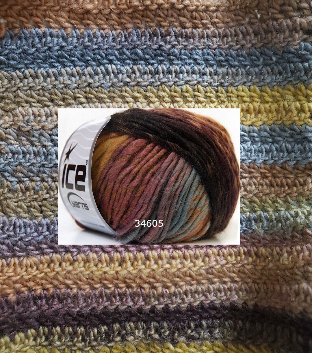 8pk Vivid Wool Acrylic Yarn, Worsted Weight, Multi-color, Self-striping ...