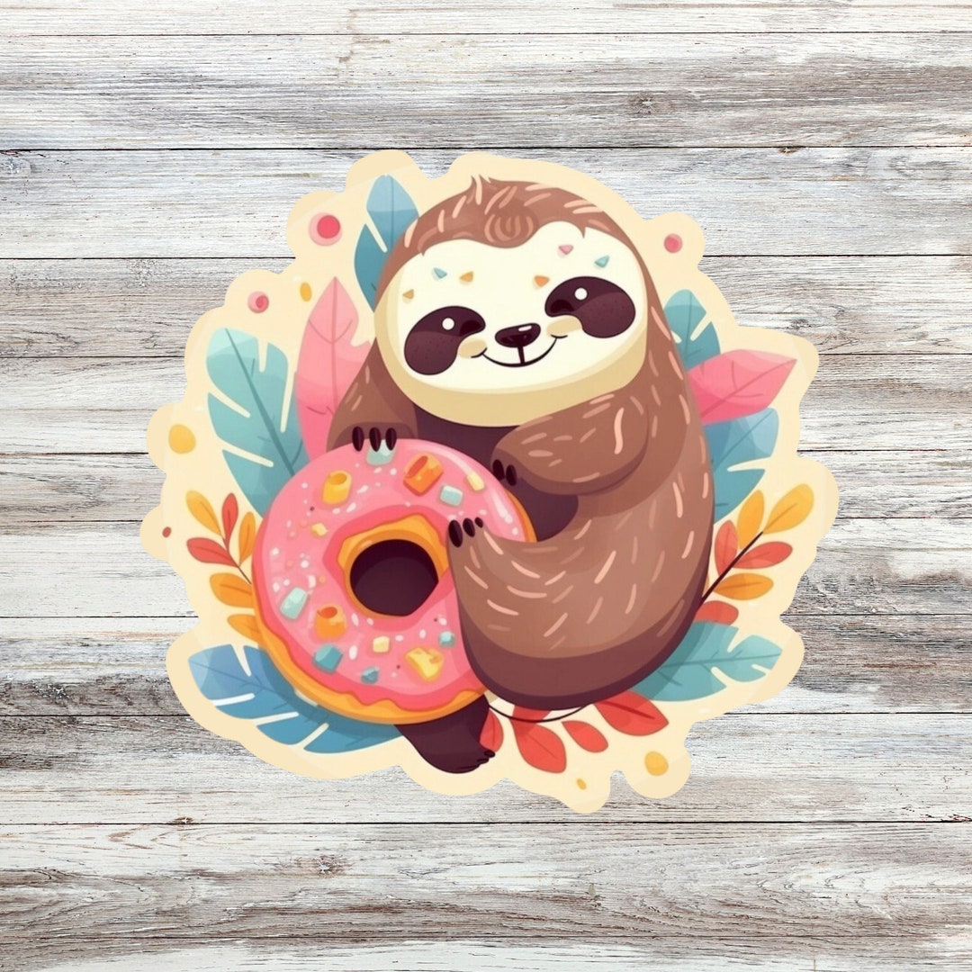 SLOTH Magnet Cute Sloth Donut Magnet 3 Vinyl - Etsy