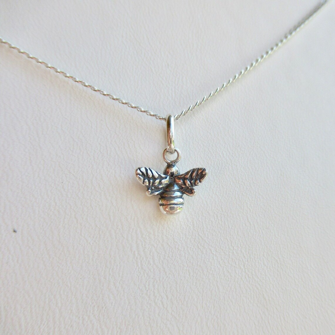 Silver Bee Necklace, Bee Necklace, Bee Jewellery, Bee Birthday Gift ...