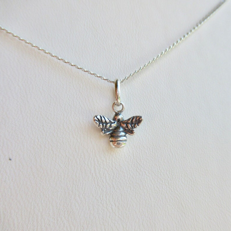 Silver Bee Necklace, Bee Necklace, Bee Jewellery, Bee Birthday Gift ...