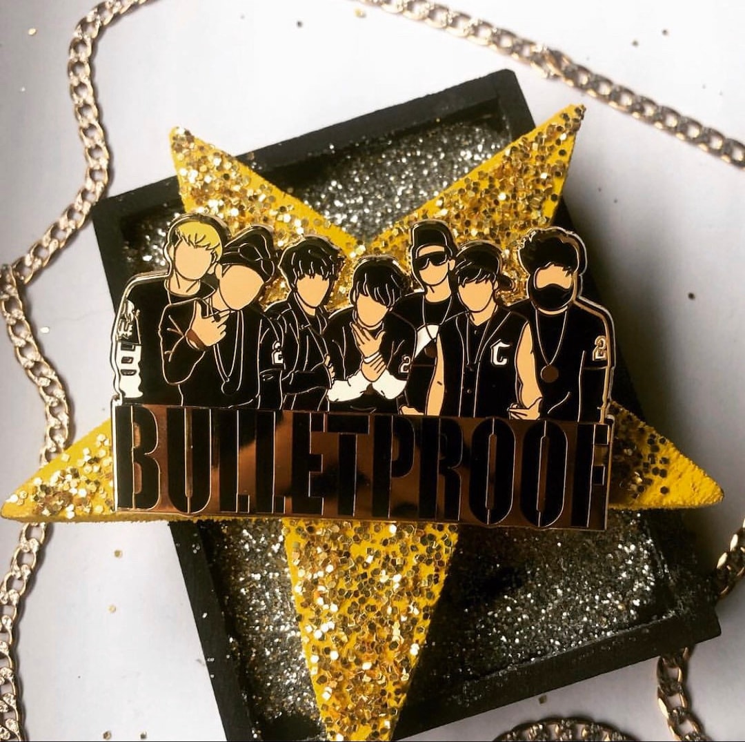 2013 BTS 방탄소년단 Bulletproof Enamel Pin - Etsy