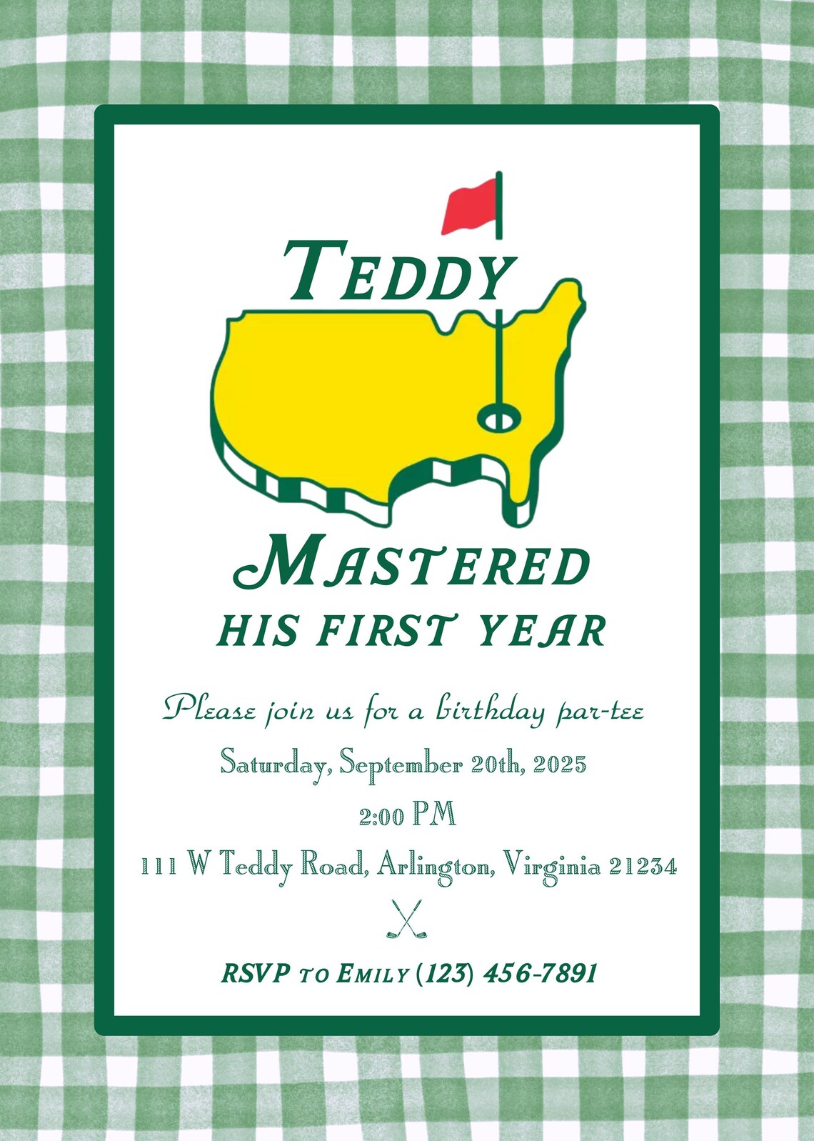 Customizable Digital Masters First Birthday Invitation DIY Template ...