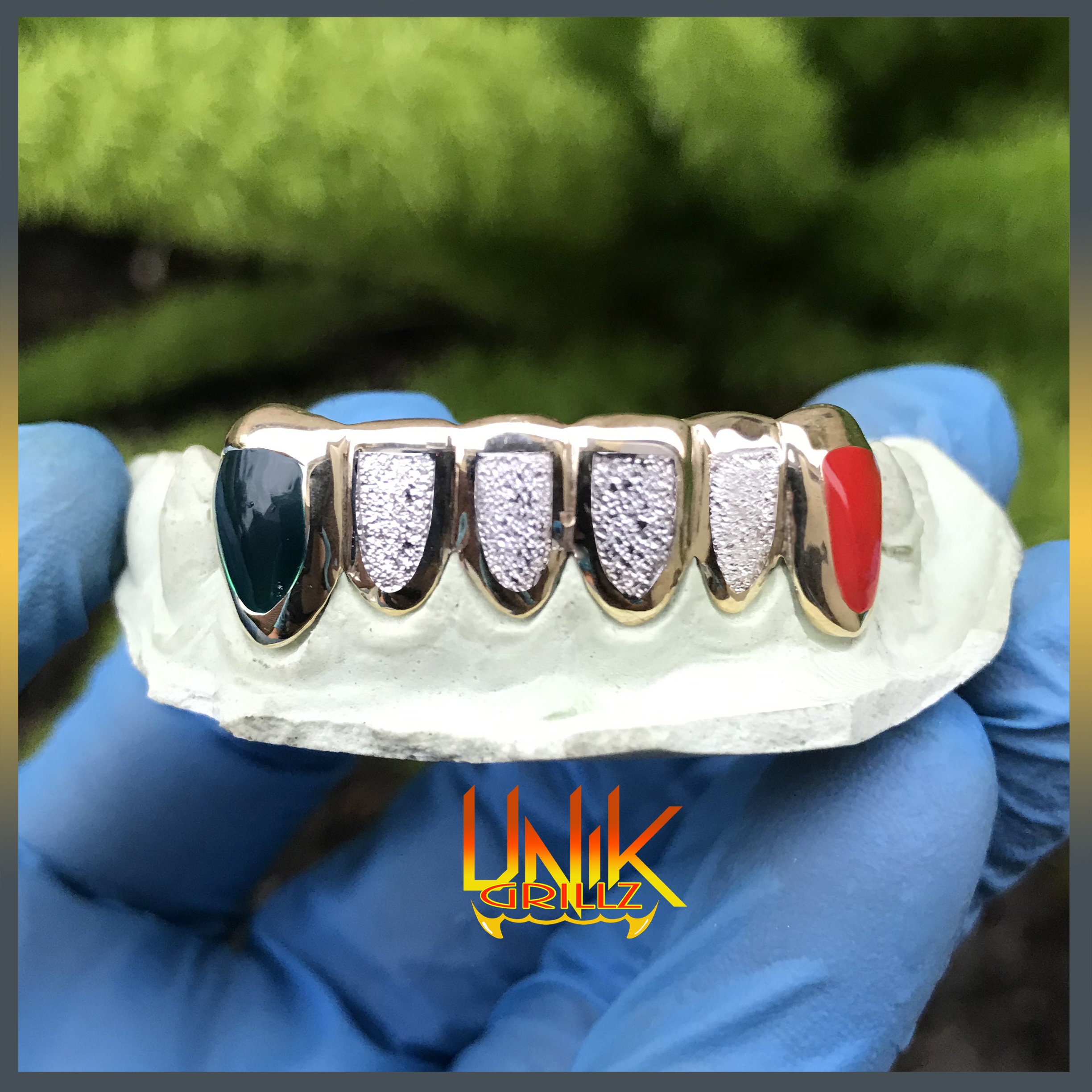 Custom Grillz With Enamel Design - Etsy