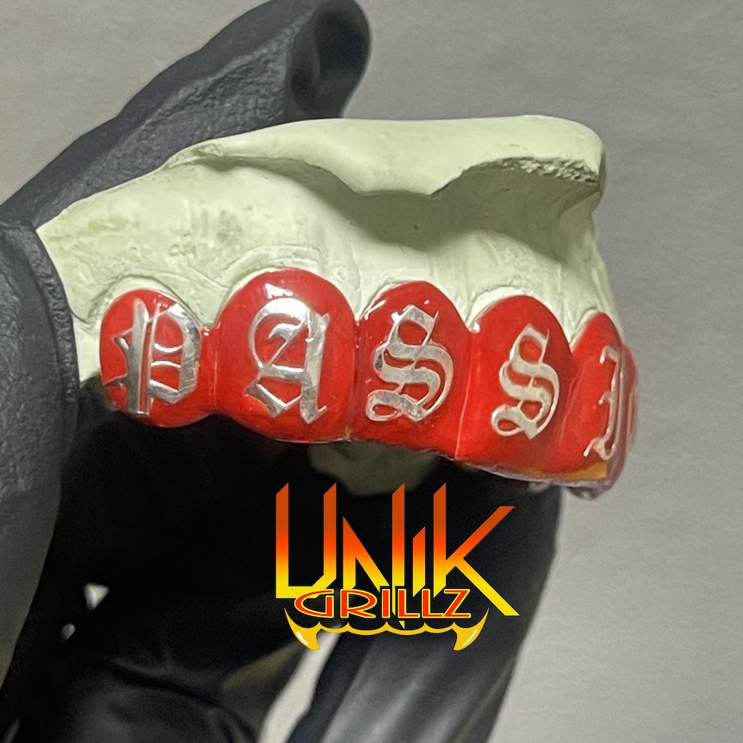 Custom Grillz With 3D Letters and Enamel Paint - Etsy