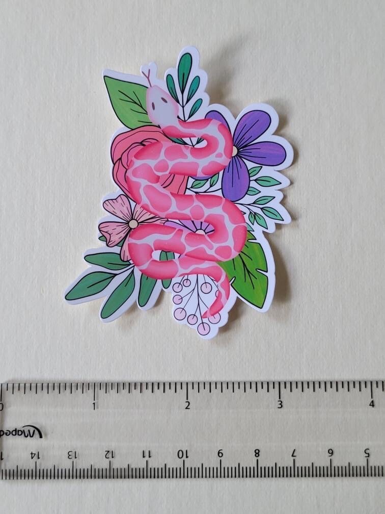 Snake Sticker/ Cute Snake/ Snakes/ Floral Sticker/ Flower - Etsy