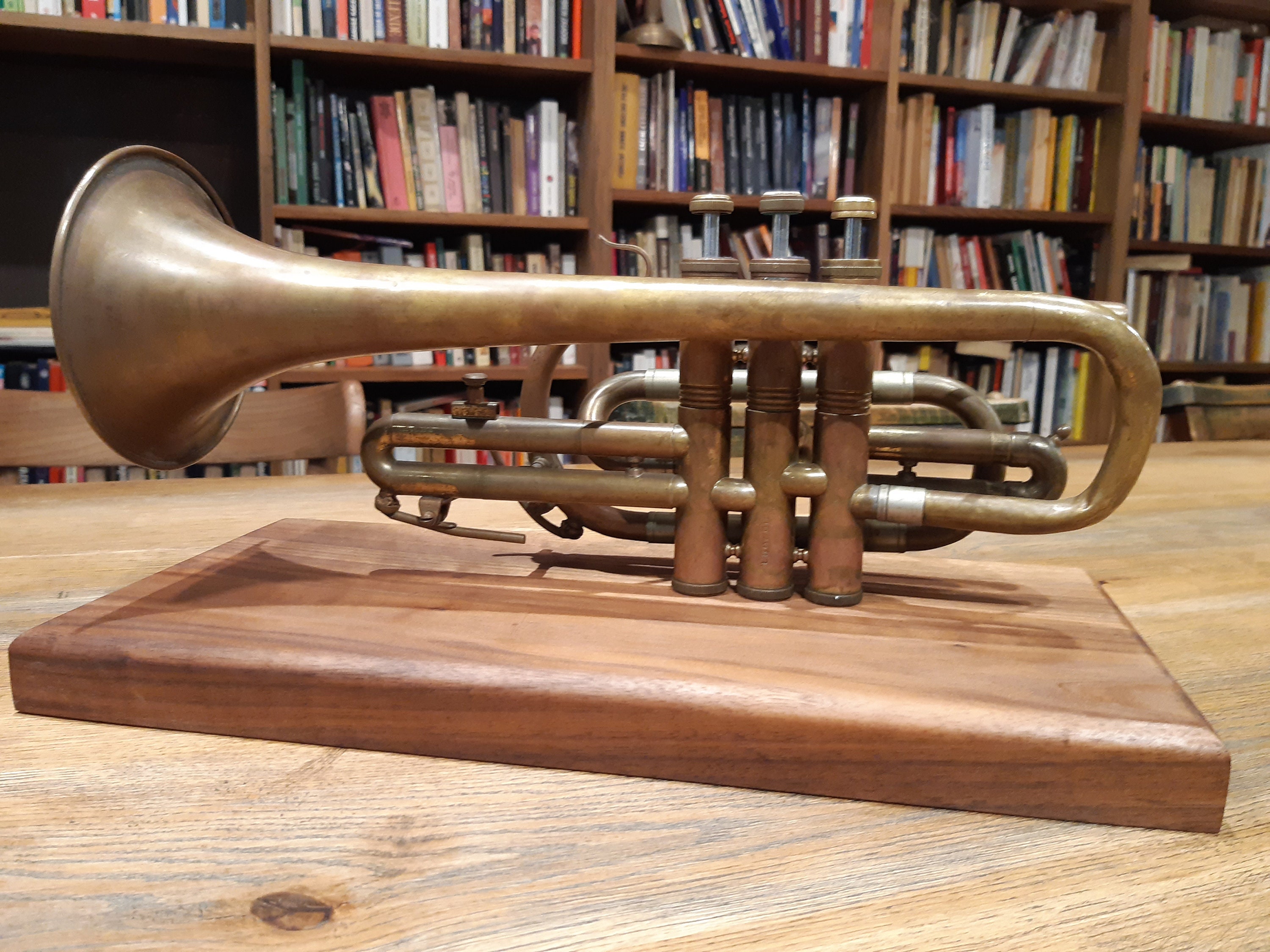 Old Vintage Trumpet Brass Walnut Board - Etsy