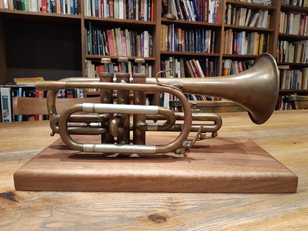 Old Vintage Trumpet Brass Walnut Board - Etsy