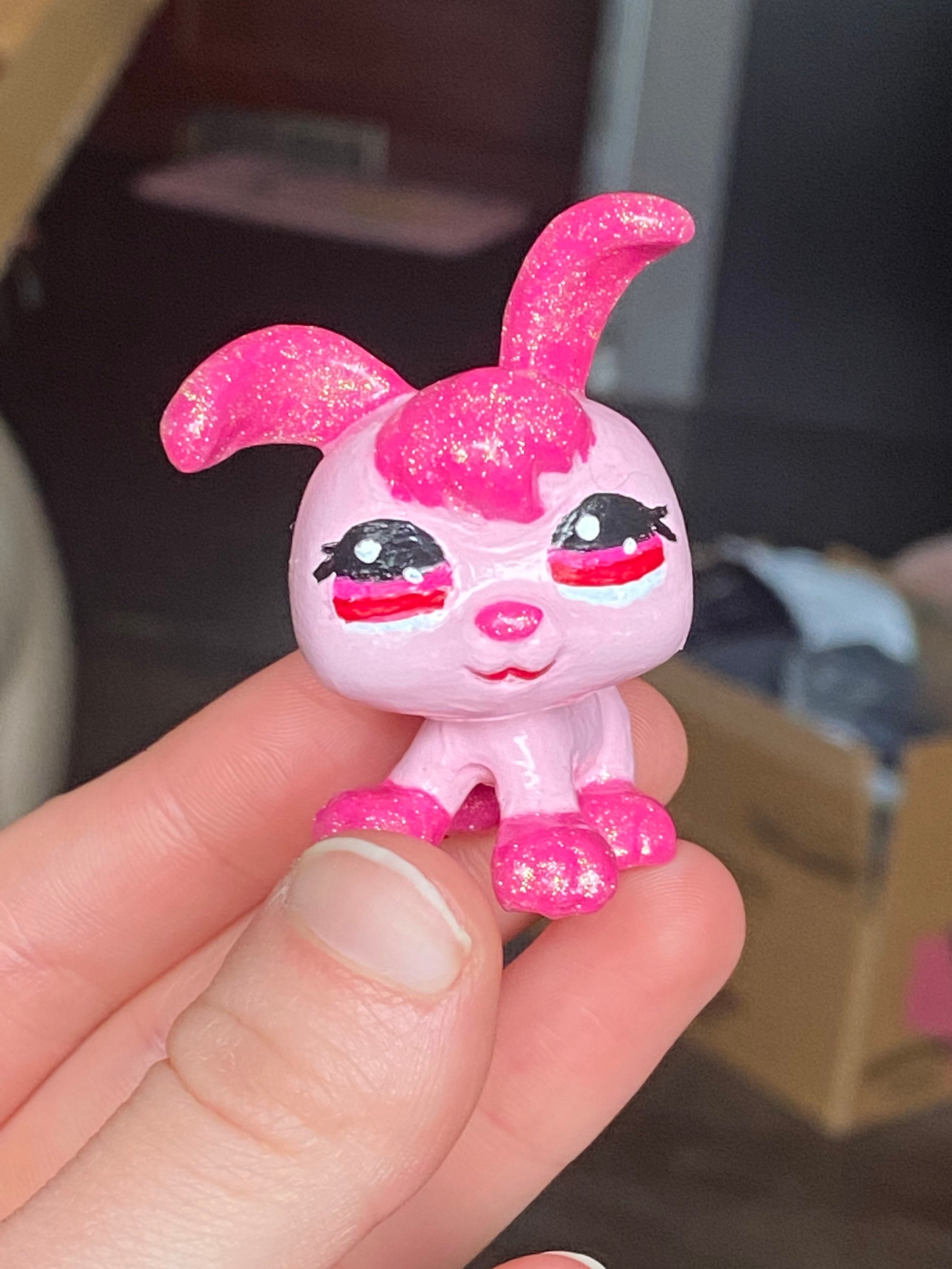 Pink Glittery Custom Lps Dog/ Pink Puppy Lps Custom - Etsy