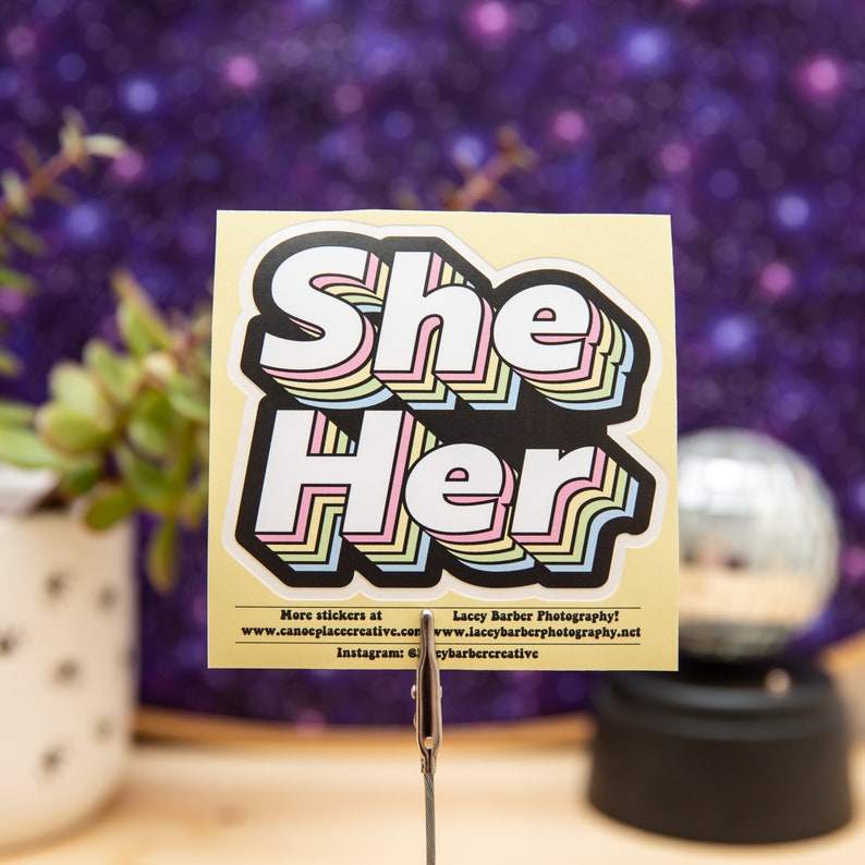 Pronoun Sticker Vinyl Sticker for Laptop or Water Bottle | Etsy