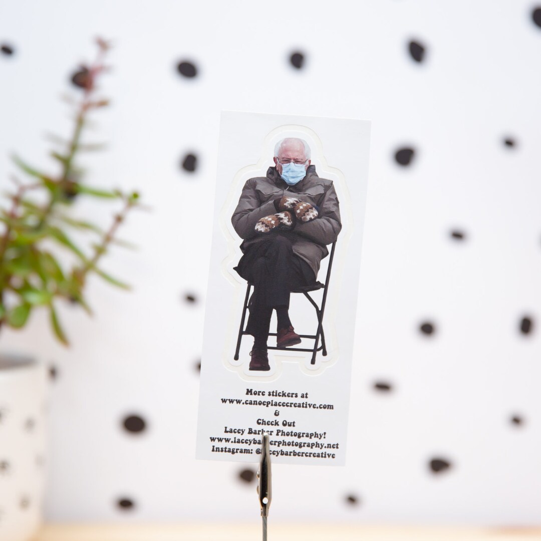 Bernie Sanders Mittens Meme Sticker Vinyl Sticker for Water Bottle or ...