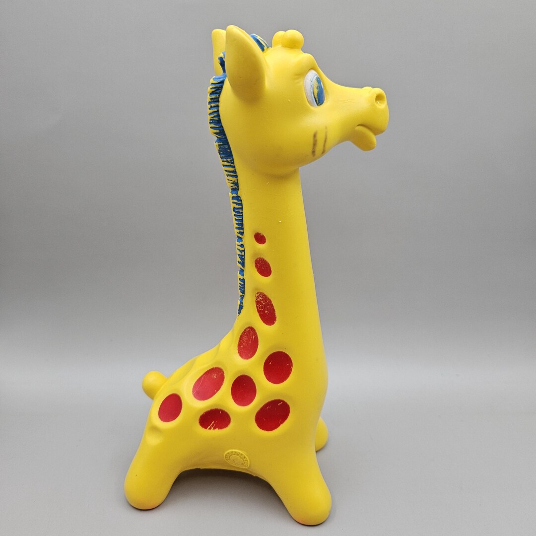 Vintage Ledraplastic Yellow Giraffe Rubber Squeaky Toy Made in Italy - Etsy