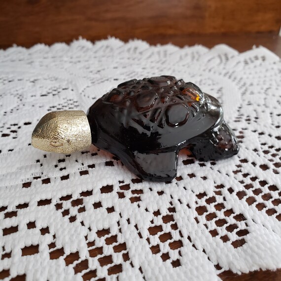 Vintage Avon Turtle Perfume Cologne Decanter Bottle - Gem