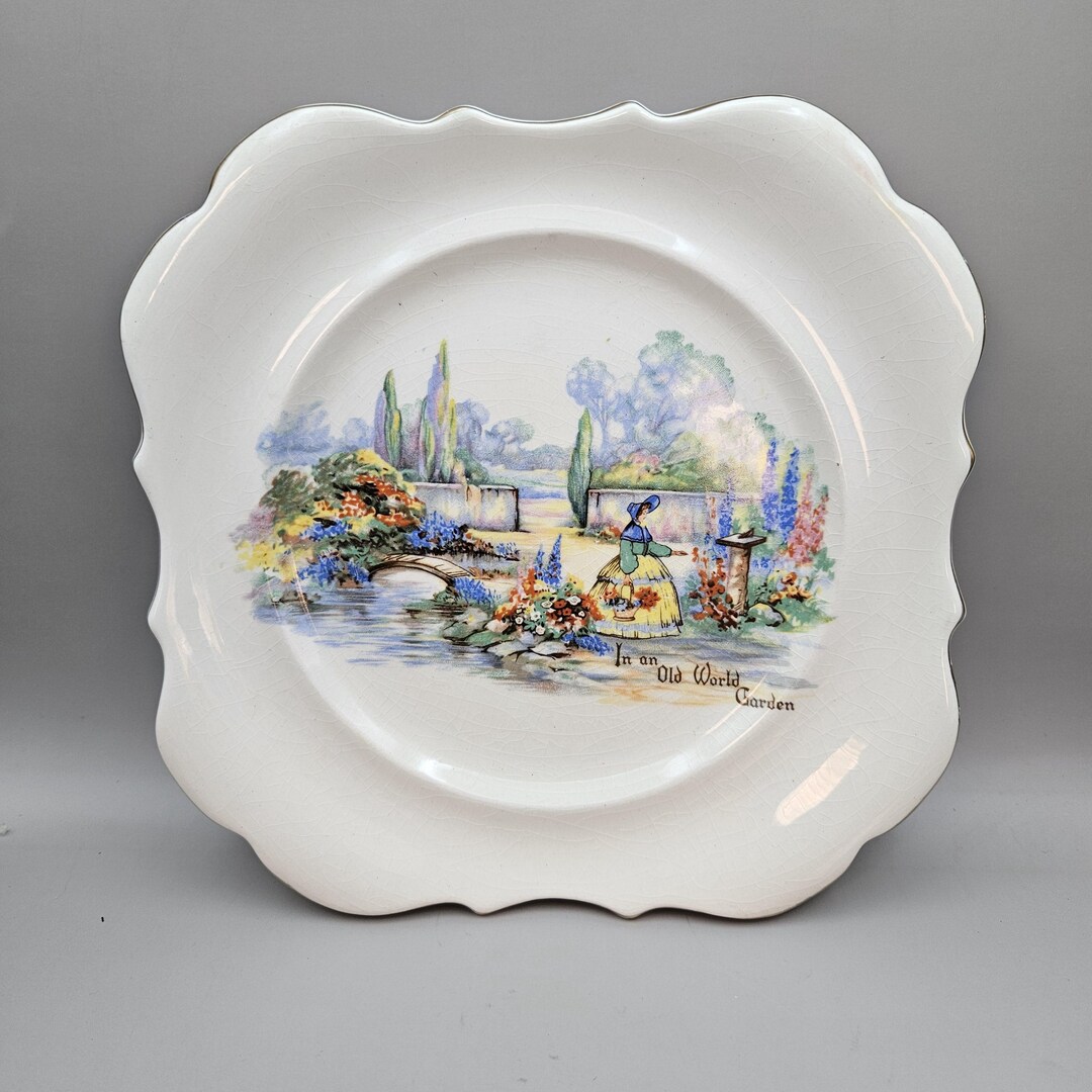 1940s Lancaster Sandland Ware England in an Old World Garden Luncheon ...