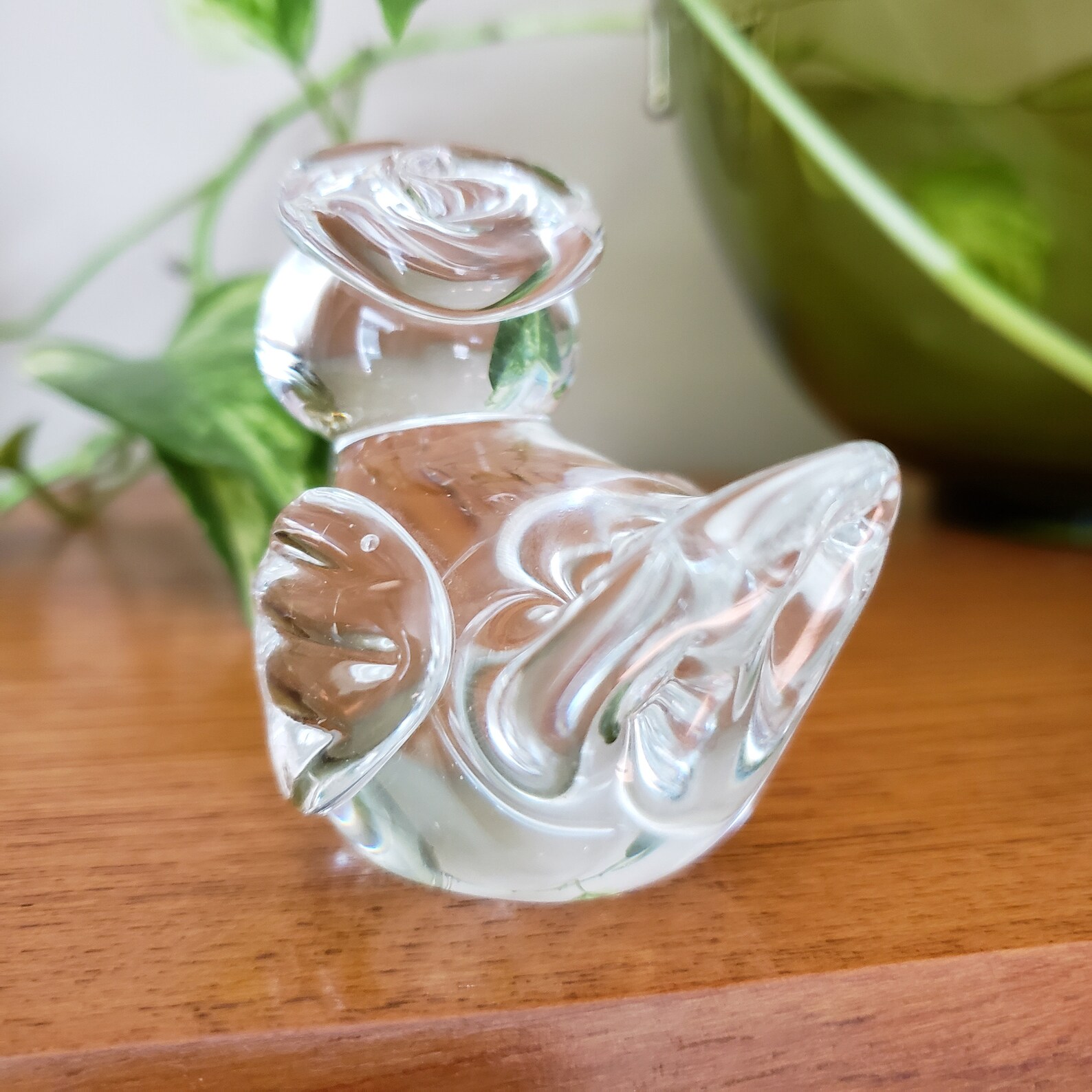 Vintage Art Glass Duck With Cap Paperweight Figurine - Etsy