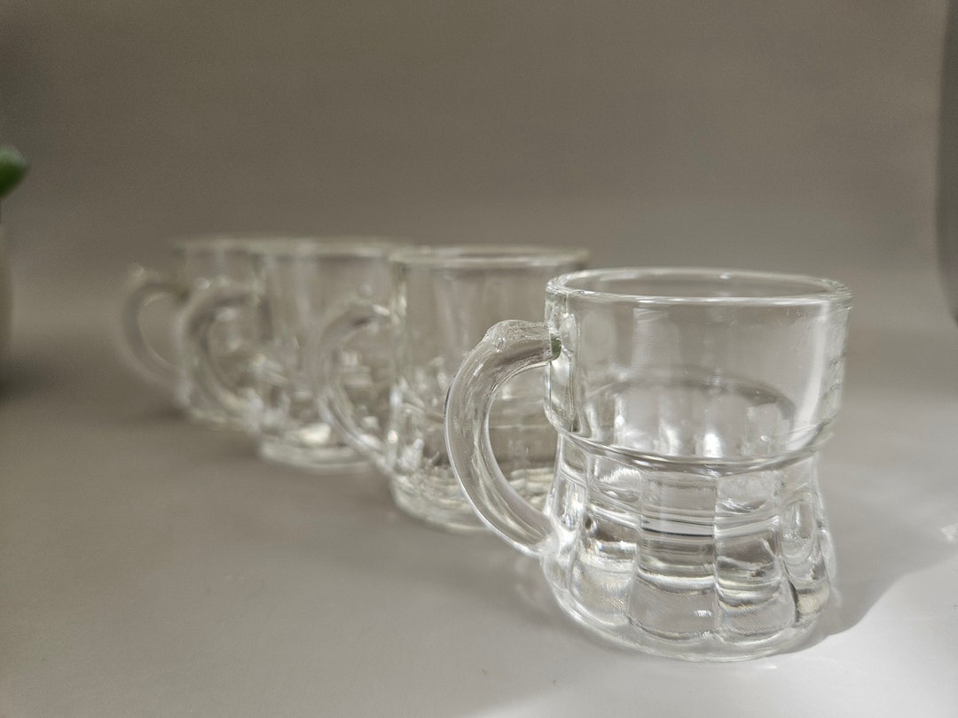Vintage Federal Glass Mini Mug Shot Glasses - Etsy