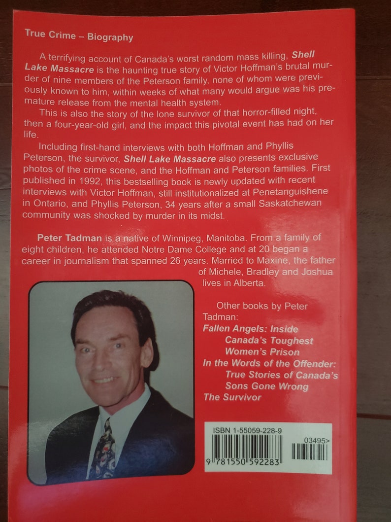 RARE Book Shell Lake Massacre by Peter Tadman Out of Print - Etsy