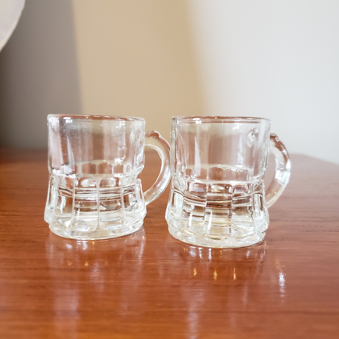 Vintage Federal Glass Mini Mug Shot Glasses | Etsy