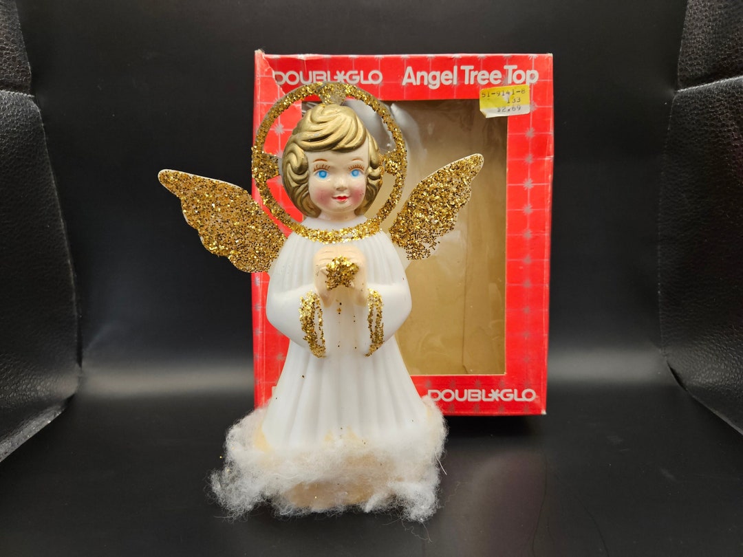 1960s DOUBL GLO Angel Christmas Tree Topper Celluloid Blow - Etsy