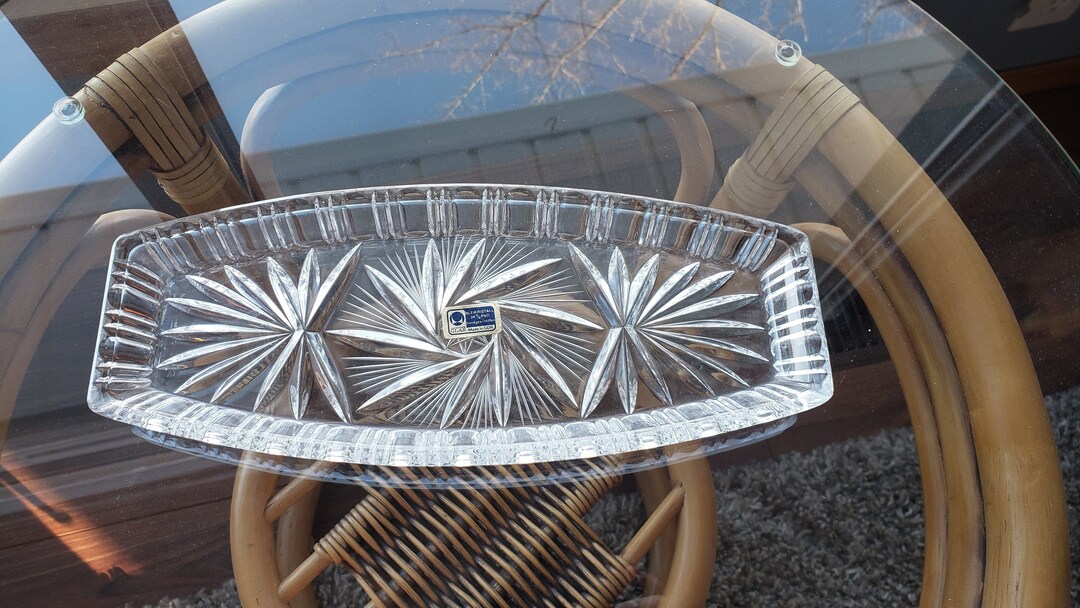 Vintage Lausitzer Crystal Pinwheel Tray Dish East Germany - Etsy