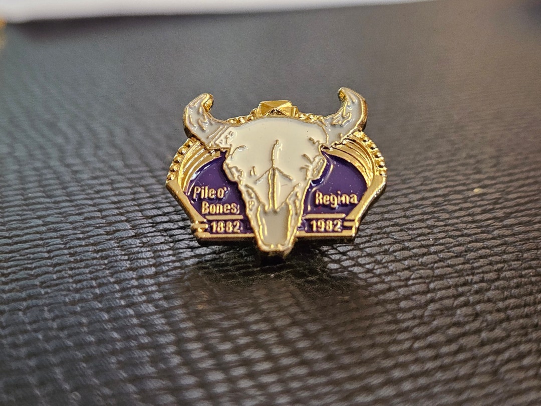 Vintage Souvenir Lapel Pin Regina Pile O Bones Buffalo - Etsy