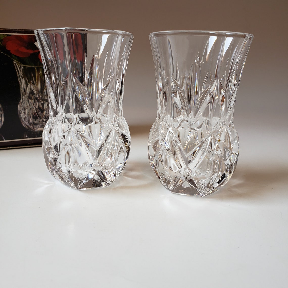 RCR Royal Crystal Rock Pair of Bud Vases With Original Box | Etsy