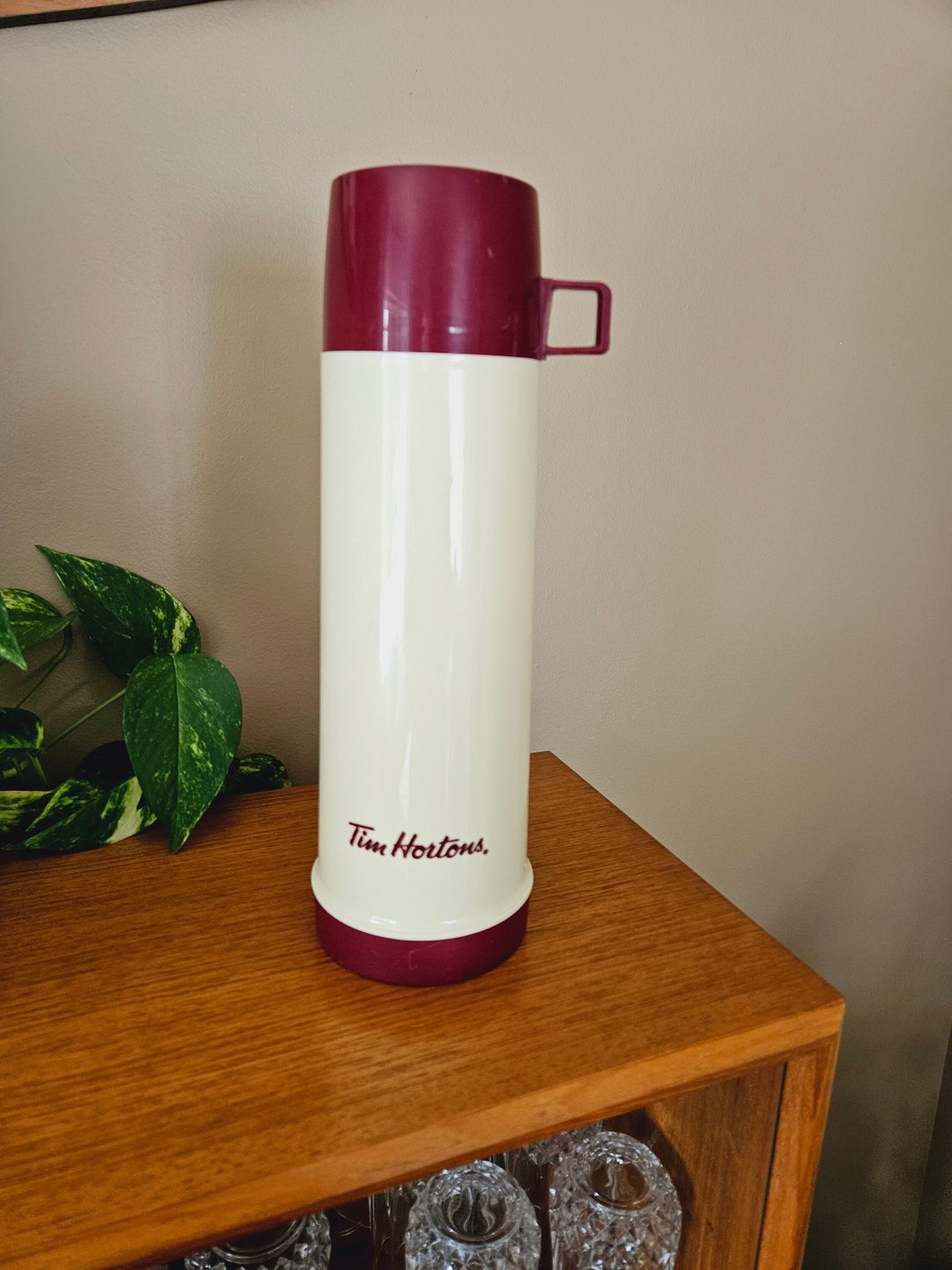 Vintage TIM HORTONS Thermos Large Vacuum Bottle Insulated 1980s ...