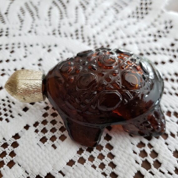 Vintage Avon Turtle Perfume Cologne Decanter Bottle - Gem