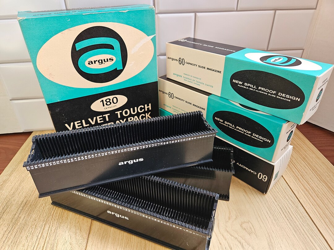 Vintage ARGUS Velvet Touch Slide Tray Pack 180 Capacity - Etsy
