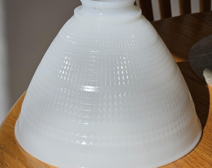 Vintage Milk Glass Diffuser Waffle Pattern Replacement Lamp Shade - Etsy