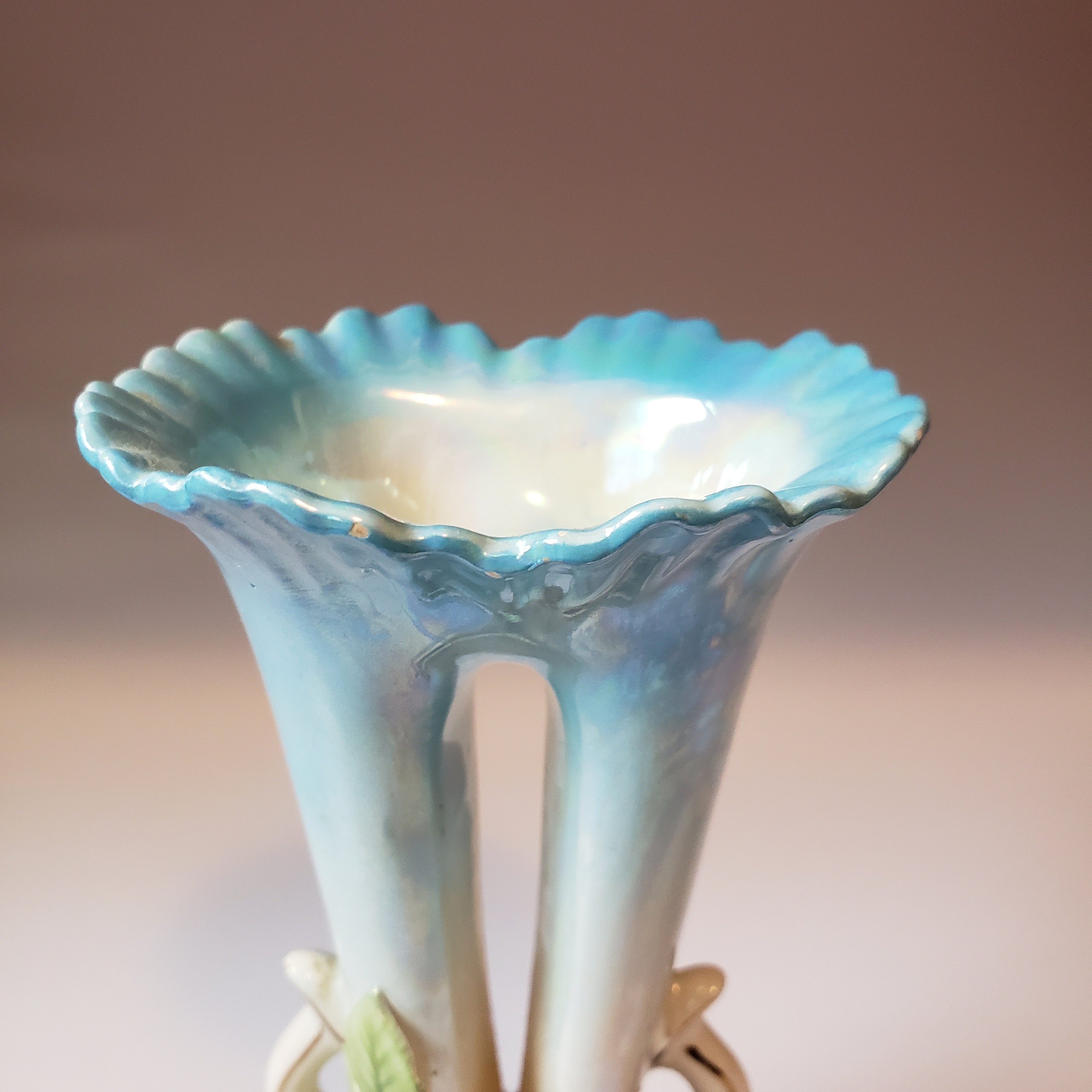 Vintage Lusterware Vase Made in Japan Blue White Flowers - Etsy