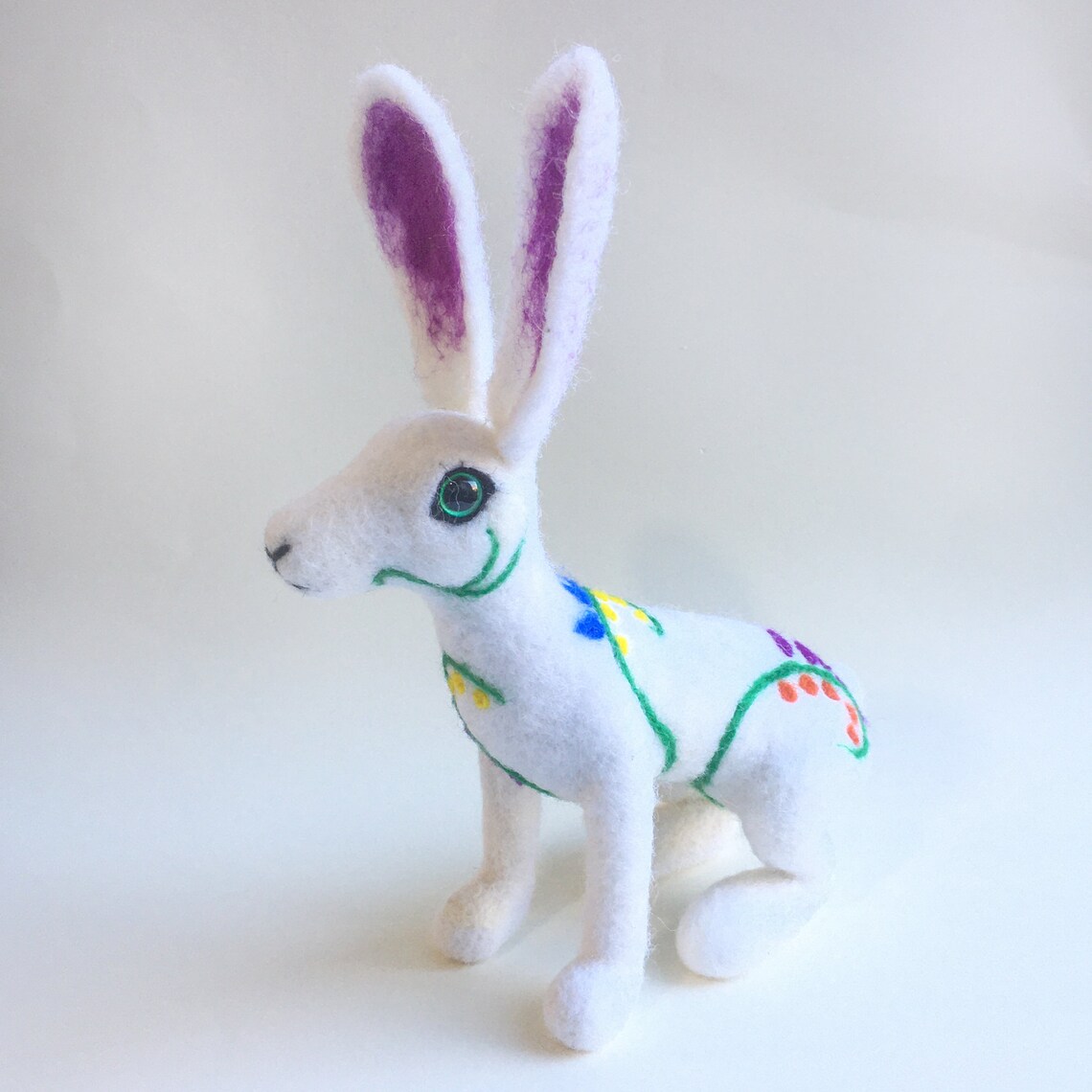 Needle Felted Hare, Needle Felted Animal, Gift, Rabbit Art, Felted ...
