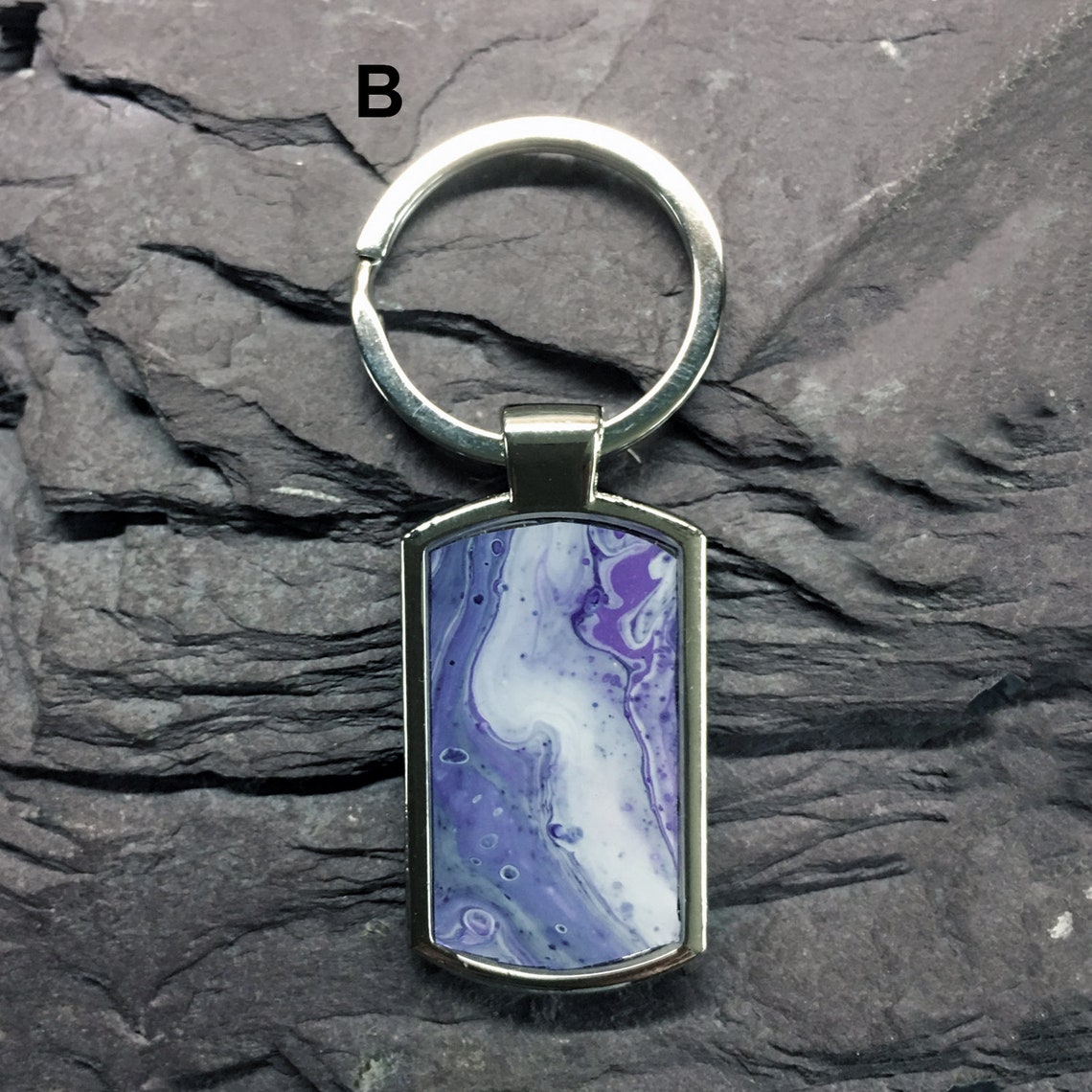 Purple Keyring, Keychain, in Chrome, Unique, Original, Artwork by ...