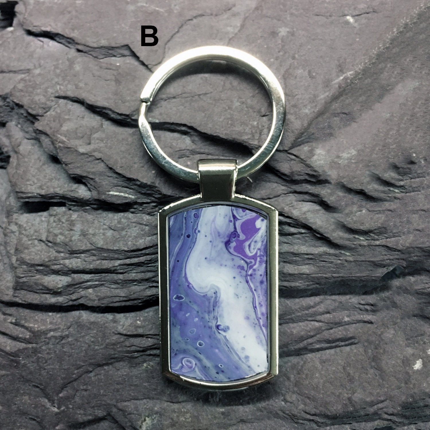 Purple Keyring, Keychain, in Chrome, Unique, Original, Artwork by ...